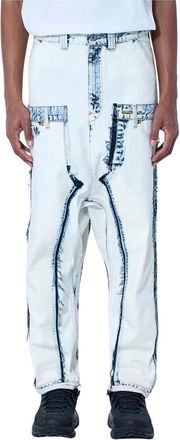 Junya Watanabe Homme, Jeans, Blanc, Taille: M Deconstructed Panelled Denim Pantalons