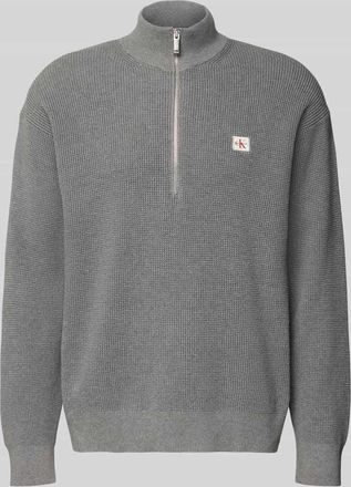 Calvin Klein Jeans Loose Fit Troyer mit gerippten Abschl&uuml;ssen