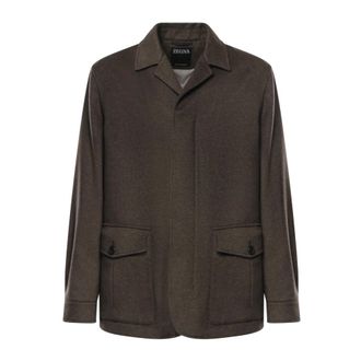 Ermenegildo Zegna Surchemise en cachemire - Homme - Vestes - Brun - Taille: L