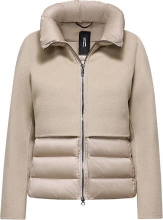 Bomboogie Femme, Vestes, Beige, Taille: 42 FR Veste courte bi-mati&egrave;re avec col rembourr&eacute;
