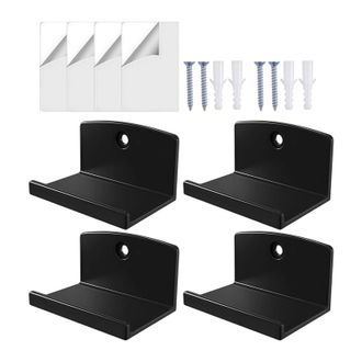 Generic Wand-Schallplattendisplay - kompakte Acryl-Montageregale, 4-teiliges Set, transparente Album-Regalhalterungen, modernes Aufbewahrungssystem | Heimdeko