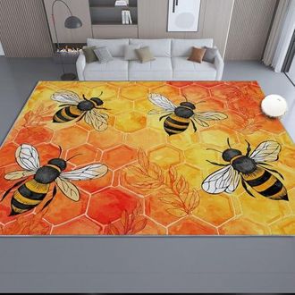 Generic Paillasson Antid&eacute;rapant Jaune 140 x 200 cm, Tapis de Sol dint&eacute;rieur Lavable pour entr&eacute;e Cuisine Chambre &agrave; Coucher paillasson d&eacute;coratif, imprim&eacute; Dessin