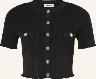 Sandro Sandro Strickjacke Mit R&uuml;schen schwarz