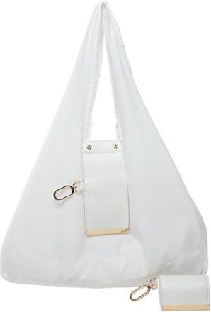 Generic Mini sac fourre-tout pliable et r&eacute;utilisable avec porte-cl&eacute;s, sac &agrave; main extensible &eacute;tanche pour un usage quotidien, blanc, 33*27*26cm/12.99*10.66*10.