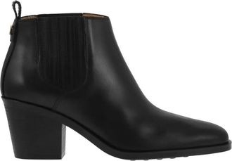 Tod's Tods Stiefel - Calfskin Ankle Boot With Side Elastic Inserts - Gr. 39 (EU) - in Schwarz - f&uuml;r Damen