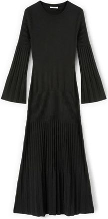 Motivi Femme, Robes, Noir, Taille: 40 FR Longue robe en maille c&ocirc;tel&eacute;e