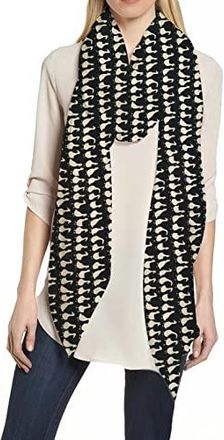 Lina & Lily Écharpe Foulard pour Femme Imprimé Canard (Noir)