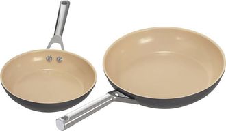 Ninja Extended Life Keramik Pfannenset 2tlg. 24 cm & 28 cm, Antihaftbeschichtung (ohne PFAs,PFOAs,Blei & Cadmium), Induktionsgeeignet, Edelstahlgriff, Ofenf