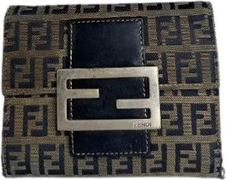 Fendi Portefeuille tri-pliant Pre-owned en toile - Femme - Pre-owned - Brun - Taille: ONE Size