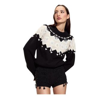 Cynthia Rowley Miei Beaded Sweater - - Knitwear - Damen - Schwarzk - L