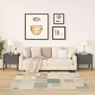 vidaXL vidaXL Beistelltische 2 Stk. Grau 50x50x49 cm Massivholz Kiefer