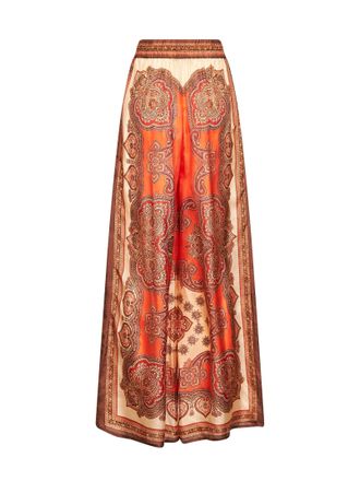 Zimmermann Womens Trousers Mahon Tangerine Silk Multicolour
