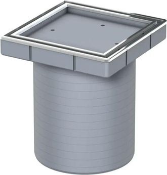Aco Easy-Flow Aufsatzst&uuml;ck ABS 149x149 K3/ Rahmen u./Einsatz befliesbar/ V2A, 5141.24.00