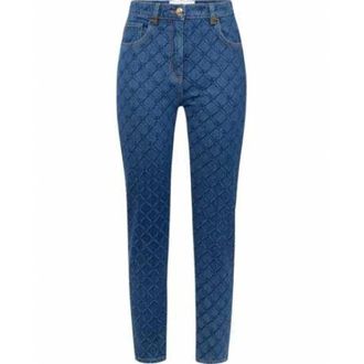 Elisabetta Franchi Vintage Blaue Slim Logo Jeans - - Jeans - Damen - Blau - W25