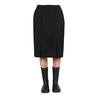 Raf Simons Midi Rock mit doppelten Falten - - Skirts - Damen - Schwarzk - XS