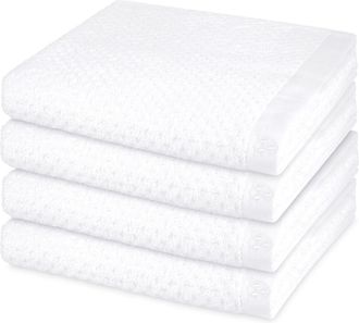 ROSS Harmony 4er Set Handt&uuml;cher - 50x100 cm, Walkfrottee 520 g/m&sup2;, 100% Baumwolle - Saugstark, Volumin&ouml;s & Weich, Hautfreundlich mit Eleganter Saum-Sticker