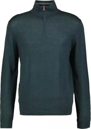 GANT Homme, Pulls, Vert, Taille: S Pull &agrave; Demi-Zip en Laine M&eacute;rinos Extra-Fine
