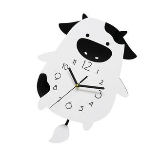 BESPORTBLE Cartoon Kuh Wanduhr Acryl Stummes Uhrwerk Gro&szlig;e Dekorative Uhr F&uuml;r Wohnzimmer Schlafzimmer K&uuml;che