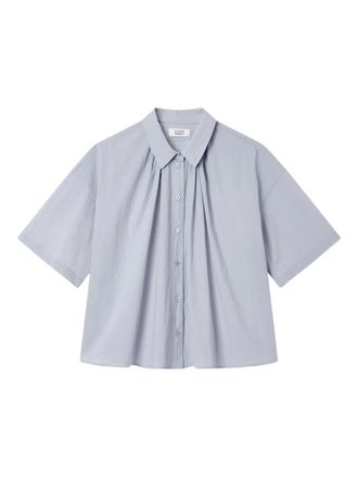 TOMBOY chemise pliss&eacute;e &agrave; manches courtes - Bleu