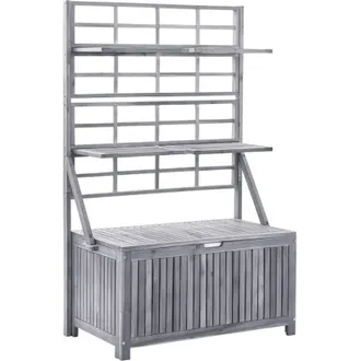 vidaXL Aufbewahrungstruhe mit Rankgitter 99x55x160cm Massivholz Akazie - Vidaxl