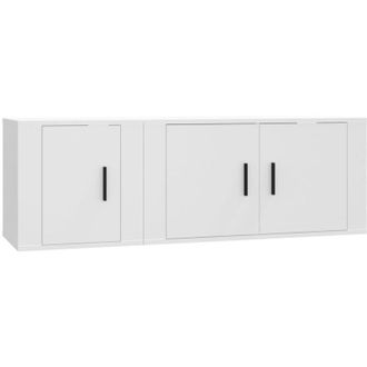 vidaXL 2-tlg. TV-Schrank-Set Wei&szlig; Holzwerkstoff - Vidaxl