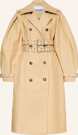 Ganni Trenchcoat Mit Nieten beige