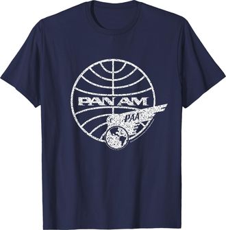 Pan Am weißes PAA-Logo im Distressed-Design T-Shirt