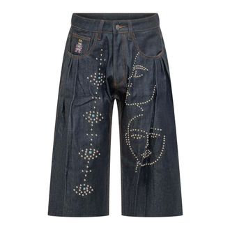 KidSuper Studios Homme, Shorts, Bleu, Taille: XS Studded Face LS Short