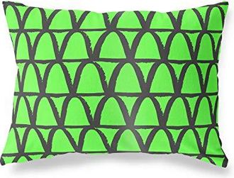 Bonamaison Le Jardin du Lin Kissen Zierkissenbezug Neon Grün-Rauch Kissenbezug, Weich Bequem, Für Zuhause Autos Büro Sofa Wohnzimmer Couch Schlafzimmer Dekor, 35