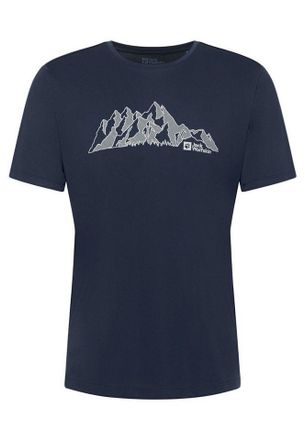 Jack Wolfskin T-Shirt Peak Graphic (atmungsaktiv, schnelltrocknend) navyblau Herren
