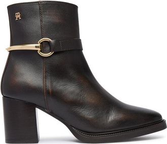 Tommy Hilfiger Stiefeletten TH Stud Heel Riding Ankle Boot FW0FW09552 Dunkelbraun