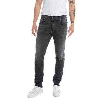 Replay Herren Jeans Mickym Slim-Fit Hyperflex mit Stretch, Dark Grey 097 (Grau), 28W / 30L