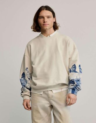Desigual Sweat &agrave; manches imprim&eacute;es - Gris