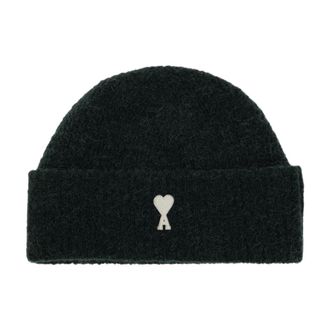 Ami Alpaka-M&uuml;tze mit Ami de Coeur - - Accessories - Herren - Gr&uuml;n - ONE SIZE