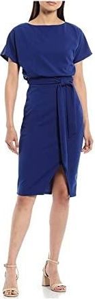 Kensie Crepe Scuba Wrap Midi Dress Robe d&eacute;contract&eacute;e, Cobalt, 40 Femmes