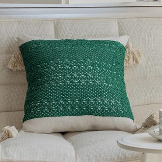 Generic Boho Kissenbezug 40x40 Baumwolle 2er Set Mit Fransen, Handgewebt, Weihnachts- Und Neujahrs Dekokissen F&uuml;r Sofa Wohnzimmer Kissenbezug 50x50, Festliche