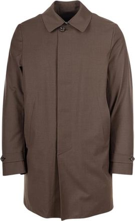 Montecore Homme, Manteaux, Brun, Taille: XL Impermeabile in lana tecnica
