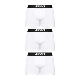 Versace Homme, Sous-v&ecirc;tements, Blanc, Taille: M Cotton-Jersey Trunks 3-Pack