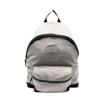Stone Island Homme, Sacs, Gris, Taille: ONE Size Sac &agrave; dos en nylon avec logo brod&eacute;