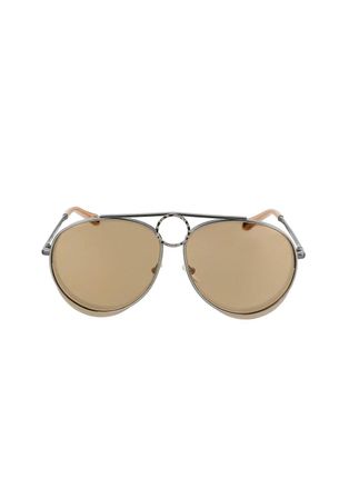 Chloé Brown Round Aviator Sunglasses