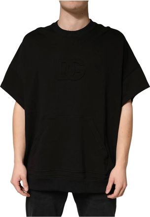 Dolce & Gabbana Homme, Tops, Noir, Taille: L T-Shirt Col Rond