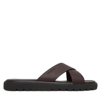 Calvin Klein Pantoletten Calvin Klein Sq Molded Sandal Xcross Lth HM0HM02235 Braun