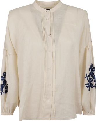 Max Mara Femme, Blouses et Chemises, Beige, Taille: 36 FR Tela Puro Lino Leggera Shirt