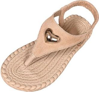 Generico Sandales basses avec semelle en jute et sangles en velours pour un confort d&eacute;contract&eacute; et une tenue d&eacute;t&eacute; respirante, kaki fonc&eacute;, 37 EU Larga