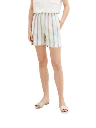 Tom Tailor Damen 1036640 Bermuda Shorts, 31948 - Offwhite Brown Vertical Stripe, 36