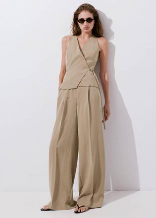 Mango Combinaison cache-caur combin&eacute; lyocell marron moyen - Femme - XS - MANGO