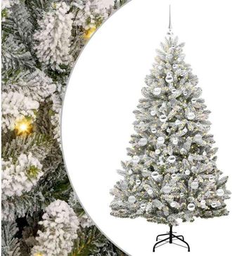 vidaXL K&uuml;nstlicher Weihnachtsbaum Gr&uuml;n und Wei&szlig; 180 cm PVC und Metall vidaXL