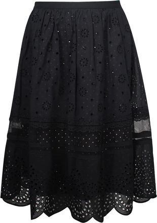 Marc Jacobs jupe mi-longue à détails en dentelle - Noir