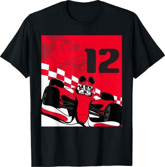 Disney Racing 12th Birthday 12 Years Old Mickey Mouse Racer T-Shirt