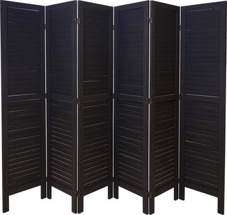 Mendler Paravent HWC-G30, Trennwand Sichtschutz Raumteiler, Shabby-Look 170x240cm - anthrazit